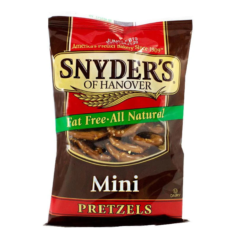 Snyder's Mini Bite Size Pretzels Healthy Vending Snacks